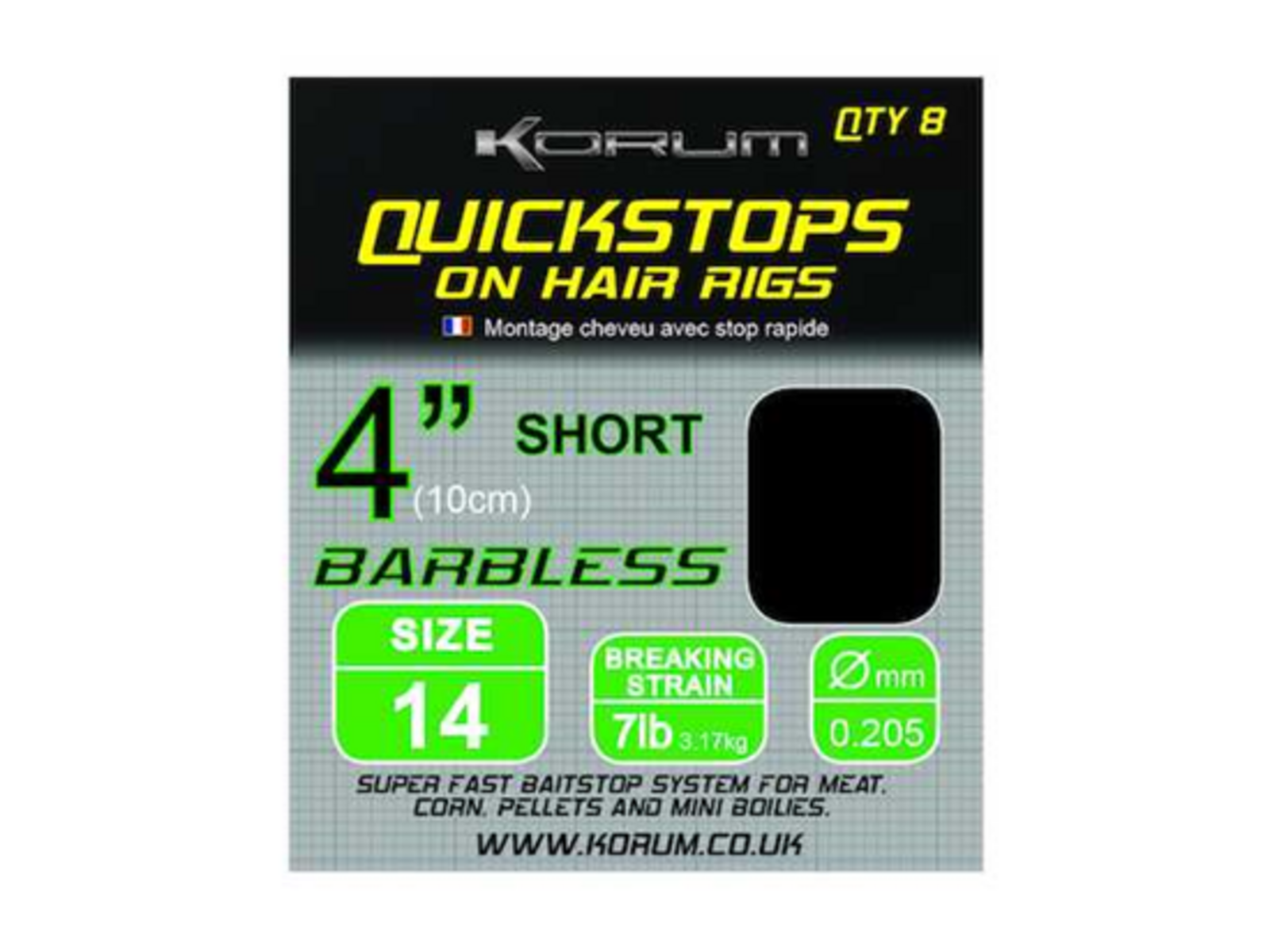 Korum 4" Hair Rigs With Quickstops